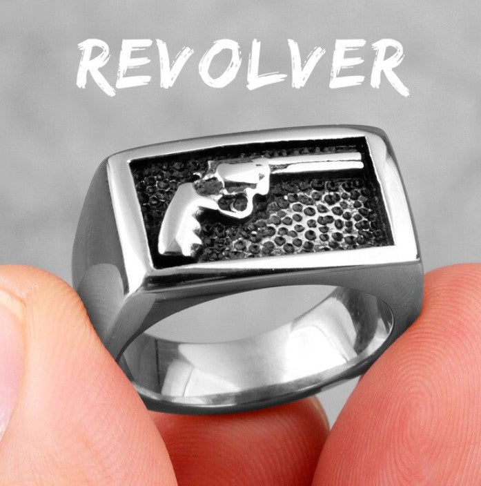 Cowboy Revolver stainless steel unixex ring – Providence Wholesale Jewelry